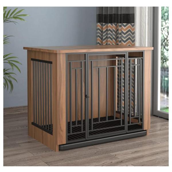 【家具スタイル】犬小屋であるだけでなく、あなたの家にぴったりのスタイリッシュな家具です。エンドテーブルとして機能し、滑らかで幅の広いトップは、鉢植えの植物、ランプ、フォトフレーム、その他の家の装飾のためのスペースを提供します。【頑丈な構造】...