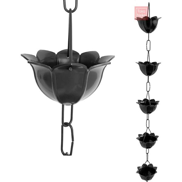 取り付けも簡単。使用方法 各チェーンには専用の吊り下げフックが付いているので、箱から出してすぐに側溝に掛けることができます。チェーンは必要なサイズに応じて柔軟に調整でき、建物に合わせてチェーンの長さを短く/長くすることができます。機能性と装...