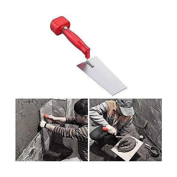 タイル敷設機、タイル張り振動ツール-ステンレス鋼35x10およびバイマテリアルゴムハンドル付きの床層用のこて塗り