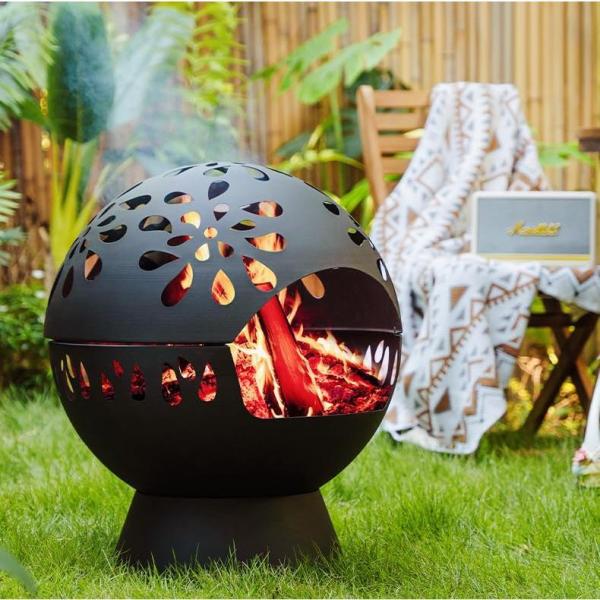 【多機能】中庭グリルはバーベキューだけでなく、中庭でのさまざまなニーズを満たすために暖房、調理なども提供できます。 ポータブルデザイン：グリルは軽量設計を採用しており、いつでもどこでも簡単に持ち運んで使用できます。 美しくエレガント：ストー...