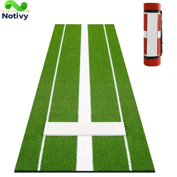 【プロ野球用品】野球 バッターマットを使用すると、ピッチングスキルをすぐに向上させることができます。ピッチングマットは高密度の耐パンク性芝生で作られています。象嵌されたゴムパネルとスパンライン。【高密度芝生】野球 バッターマットには、他のす...