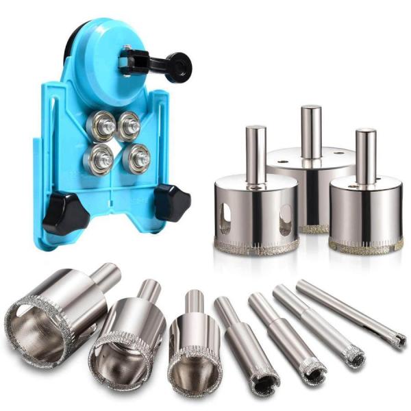 ダイヤモンドホールソー ドリルガイド セット コアビット 位置決めガイド 調節可能 4-83mm ガイドプレート ダイヤコア ドリル 大理石 ガラス 穴あけ 切削 工具