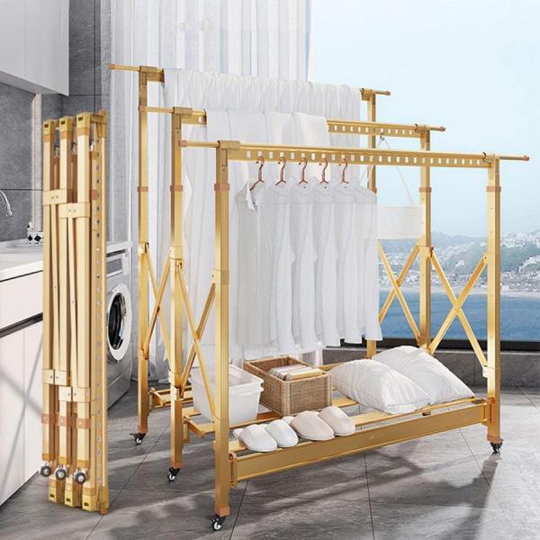 ● 干す量やスペースに合わせて伸縮できる組み立て不要の物干しです。丈夫でサビに強い、アルミニウム合金 採用しています。物干し台 雨の日が続く、洗濯物の量が多いときにも大活躍。6人分の衣類や布団も干せる大容量。● 物干しラック 収納時サイズ(...