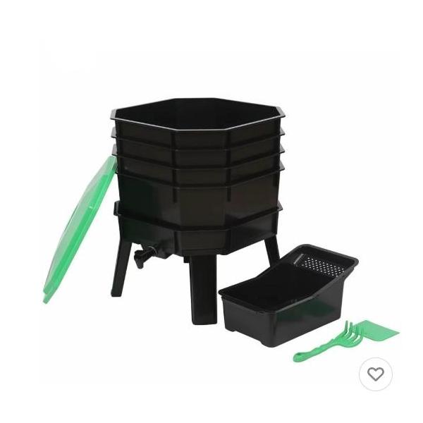 コンポスト ミミズの養殖 コンポスター 4層 生ゴミ処理 ミミズコンポスト ゴミコンポスト 堆肥コンポスター 有機肥料 大容量 家庭菜園 落ち葉処理 防カビ 脱臭