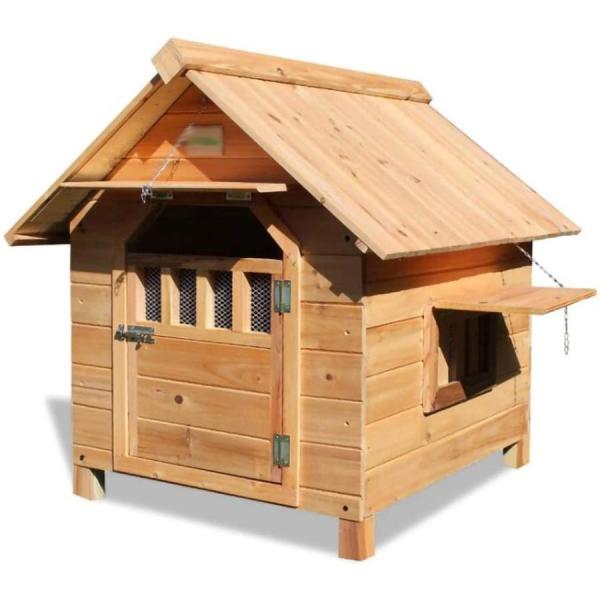 犬小屋 屋外用 大型犬 木製 犬舎 中型犬 超大型犬 屋根 ドア付き 大型屋外犬小屋 犬用ハウス 通気性 暖かい 全天候型 日焼け対策 防風 雨除け 耐炭酸化と腐敗 安*申し訳ありませんが、この商品は海外製品のため、輸送中に外箱に擦り傷やへ...