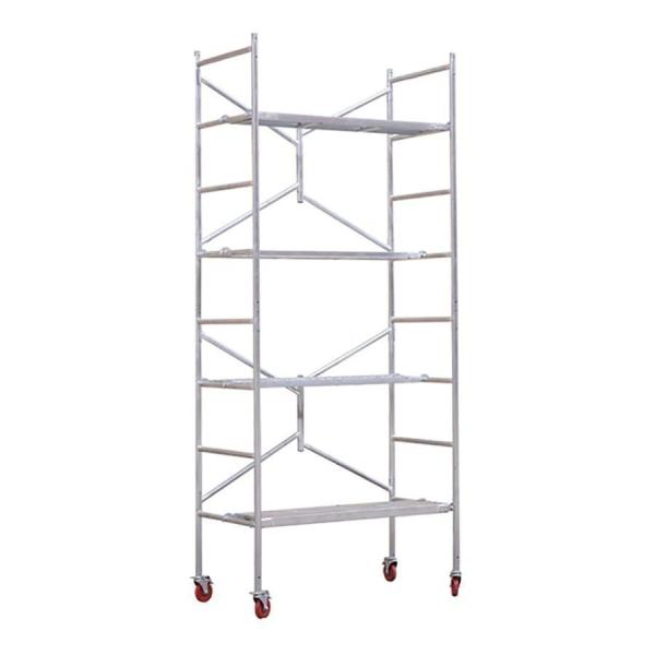 高所作業台 足場台 踏み台 移動式作業台 高さ255cm 4段 ホイール付き