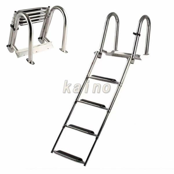製品の材質：316ステンレス鋼の材質自体は高い強度を持っており、海洋はしごは大きな重量に耐えることができます。優れた耐食性があり、錆びや腐食を防ぎ、はしごの耐用年数を大幅に延長します。折りたたみデザイン：隠された折りたたみはしごは、使用しな...