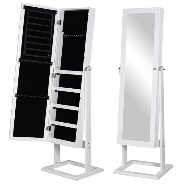 リーベ アクセサリー収納付き スタンドミラー シュシュ（ホワイト） 高さ146cm
