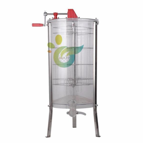 底が平らで耐久性の高い2フレームの手動蜂蜜抽出器です。櫛を破壊することなく遠心力で蜂の巣から蜂蜜を抽出するために使用されます。操作方法はシンプルで、時間と労力を節約できます。素材：アクリル、全身透明、ハチミツ叩きの全工程がはっきり見える使い...