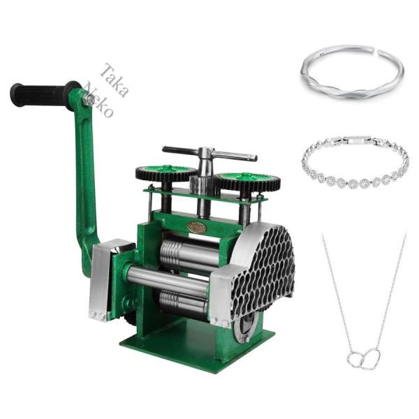 ★【高品質】このジュエリーミルは精密鋼で作られており、超強度と耐久性があります。金属の冷間圧延用に特別に設計されたジュエリー圧延機は、より薄い金属シートとワイヤーを生産し、粒子を金属に転写して厚さを均一にします。&amp;lt;br&amp...