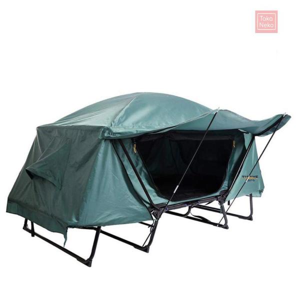 素材：オックスフォード。サイズ：1人用（約210x80x120cm）/2人用 (約210x120x120cm)。重量：1人用13kg/2人用16kg。耐荷重：200-300kg。防水：防水PU2000-3000MM。高さ：地面から約28cm...