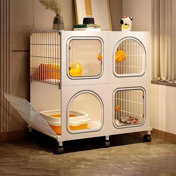 【半密閉デザイン】半密閉 猫 ケージ は猫に安心感を与え、留守中に猫に遊んだりリラックスしたりするための十分なスペースを提供します。 適切な換気と視界を確保しながら。【広くて快適】この 猫用 ゲージ は、1?3匹の猫を遊びや休息のために収容...