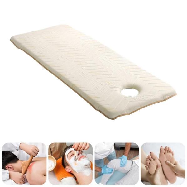 台形ヘッド付き美容ベッド低反発マットレストッパー フェイスホール付きマッサージテーブルベッドカバーマットレスパッド スパベッド用マッサージアクセサリーマ