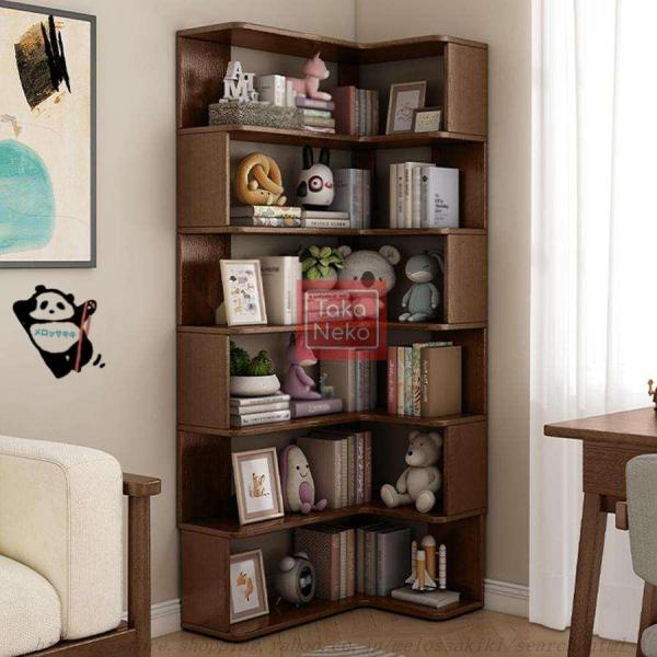 強力な耐荷重本棚：この背の高い本棚が安定しており、大容量に耐えることができるように、湾曲したデザインの高品質のラバーウッド素材で作られています。各棚の耐荷重は 50 ポンドです落下防止バッフル設計：各層には落下防止ハーフグリッドバッフルが装...