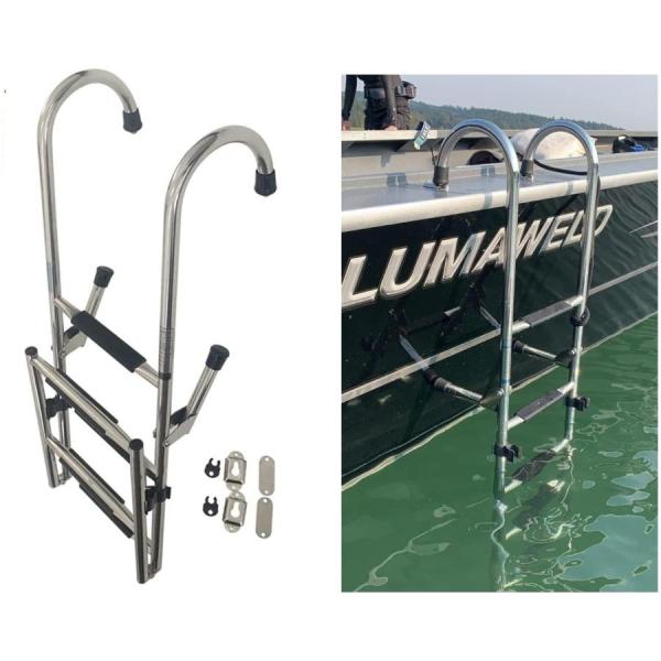 【ステンレススチール】: マリングレードの304ステンレススチール製。 高度に研磨されており、耐腐食性と防錆性があります。 過酷な海洋条件にも耐えることができ、メンテナンスも簡単です。 荷重200kg/440ポンド。はしごの長さ (拡張時)...