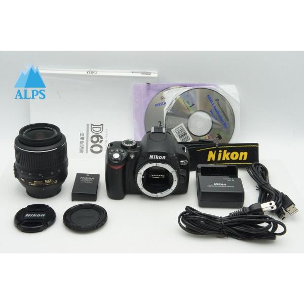 【商品名】・Nikon D60・AF-S DX NIKKOR 18-55mm F3.5-5.6G VR【外観ランク】 美品【備考】・シャッター回数僅か約1,100回※ショット数.com調べ【付属品】付属品は写真に写っているものが全てとなりま...