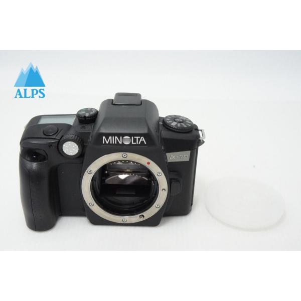 【商品名】Minolta α-70　【外観ランク】 並品【備考】・ファインダー若干黄変【付属品】付属品は写真に写っているものが全てとなります。 全ての商品は自店の専門スタッフがコンディションチェックを済ませておりますのでご安心ください。
