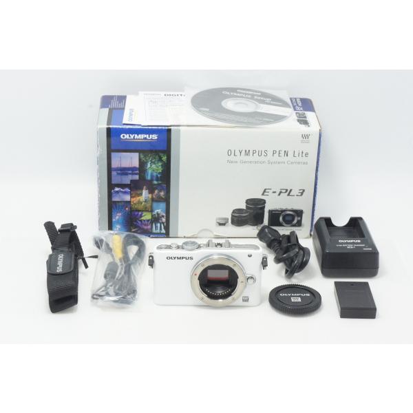 【商品名】OLYMPUS PEN Lite E-PL3【外観ランク】良品【備考】現状渡し・手振れ補正不良・シャッター回数僅か約1,350回※画像参照※返品不可の現状渡しとなります。【付属品】付属品は写真に写っているものが全てとなります。