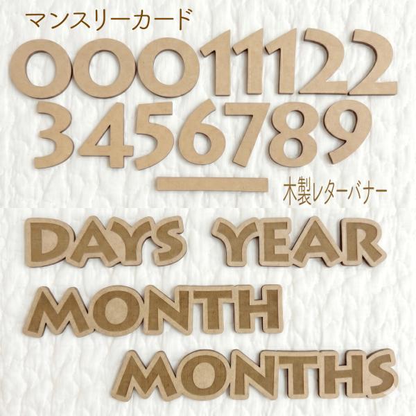 セット内容 ─────・数字0　　→ 3枚1　　→ 3枚2　　→ 2枚3〜9 → 1枚ずつ・文字days、month、year、months → 1枚ずつ・スラッシュ合計20点！※「DAY」、「YEARS」、「WEEK」、「WEEKS」をご...