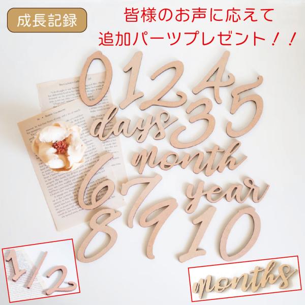 セット内容 ─────・数字0、1　→ 2枚2〜9　→ 1枚ずつ・文字days、month、year → 1枚ずつ↓↓ さらに ↓↓【 お値段そのまま追加パーツプレゼント 】購入者全員に、「1」 「2」 「months」 「スラッシュ」 プ...