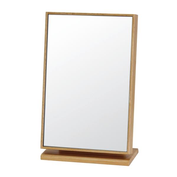 【発売日：2024年03月04日】サイズ：幅20×奥9×高さ32cm主材：ラバーウッド材／3ミリ厚ミラー組立品背面のつまみで角度調整をするすっきりデザイン