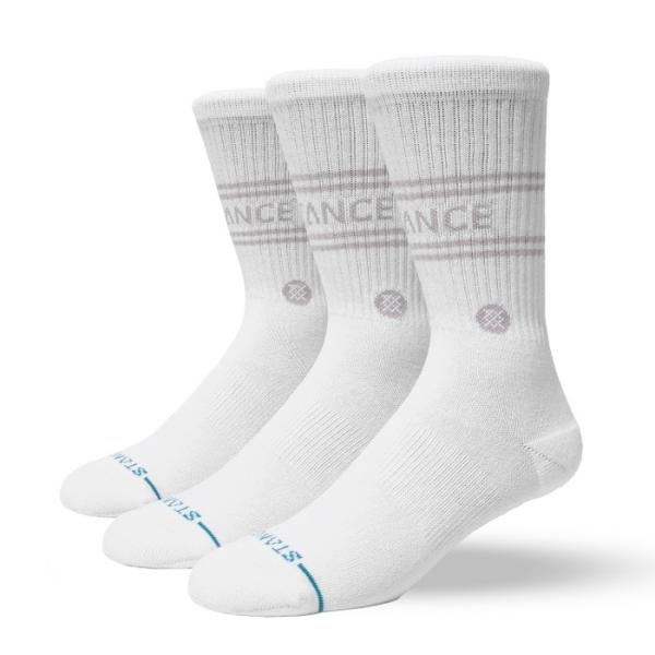 STANCE (スタンス)●3足セット　●スタイル：クルー　●素材：コットンブレンドあらゆるシーンに使える、快適な日常使いのクルーソックス。シンプルなものには、さりげない気品があります。ダメージを受けやすい踵とつま先部分には、強化加工が施さ...