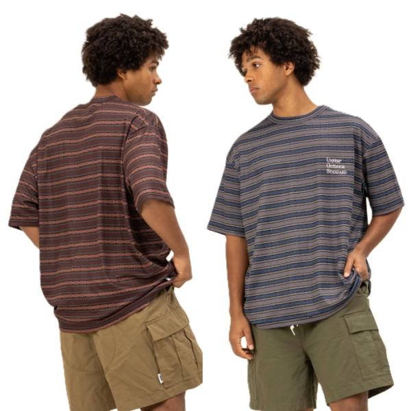 UNFRMOUTDOORSTANDARD｜ユニフォームアウトドアスタンダードボーダー柄を落とし込んだ2WAY AFRICAN BOADER RASH GUARD T-SHIRT。アフリカンテキスタイルをイメージしたボーダー柄とゆったりと仕上...