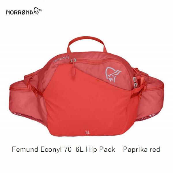 メーカー名：NORRONA商品名：femund econyl70 フェムンド エコニール 6L HIP PACK品番：5210-22-1107カラー： Paprika red素材：70D 100% recycled nylon 2000 m...
