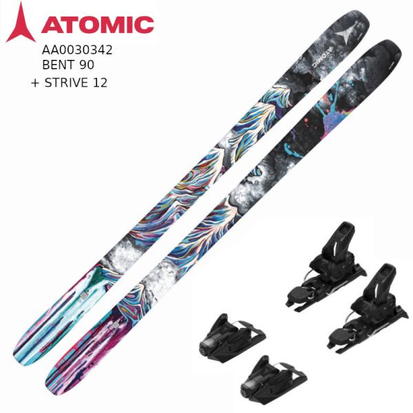 メーカー名：ATOMIC商品名：BENT 90 + STRIVE12品番：AA0030342 AD5002240　ブレーキ幅：90mmHRZN テックチップ＆テールにより、午前中はパウダーを、午後はパークの滑走が可能。ライトウッドコアは、軽...