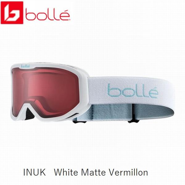 メーカー名：BOLLE商品名：INUK品番：BG055068カラー：White Matte Vermillon3才〜6才適応モデルヘルメット対応ダブルポリカーボネイトレンズポリカーボネイトレンズには、曇りやキズに対しての保護をするP80＋レ...