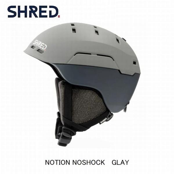 メーカー名：SHRED商品名：SHRED. NOTION NOSHOCK（ノーション ノーショック）品番：HENTNK13カラー：GLAY最高レベルの安全性能と快適性を兼ね備えたハイブリッドタイプのスキー・スノーボード用ヘルメット。軽量であ...