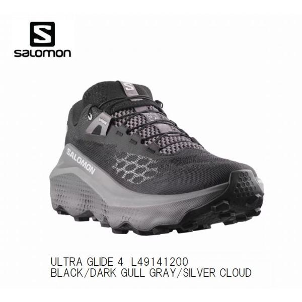 メーカー名：SALOMON商品名：ULTRA GLIDE 4品番：L49141200カラー：BLACK/DARK GULL GRAY/SILVER CLOUDスタートからゴールまで快適でダイナミックな走りを実現するトレイルランニングシューズ...