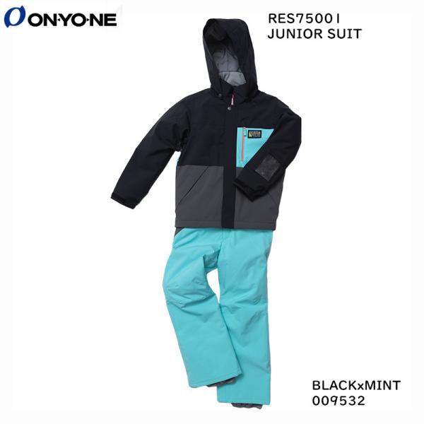 メーカー名：ONYONE商品名：RES75001 JUNIOR SUIT品番：RES75001カラー：009532 BLKxMNTブロックパターンの配色デザインで飽きることなく長く着用できる一着◎配色によってスポーティーにもアウトドアテイス...