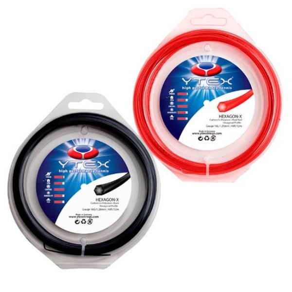 SPECゲージ：1.25mm/1.28mmカラー：ブラック、レッドレングス：12M素材：CO-ポリエステル＋カーボン＋ポリオレフィンガット性能(YTEX社比)：パワー:9 耐久性:8 スピン:8 打球感:8 コントロール10名称：YTEX ...