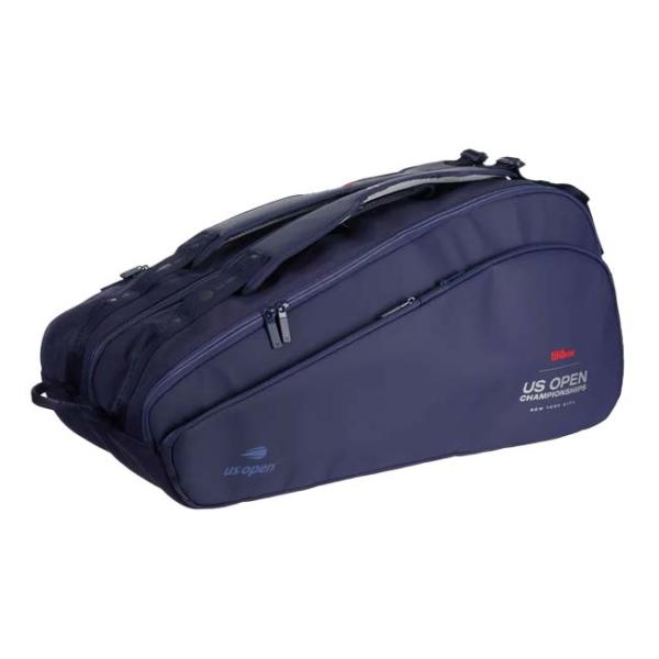 SPECカラー：ネイビーサイズ：約72×29×32cm素材：ポリエステル、ポリウレタン名称：WILSON US OPEN 2025 TOUR 12PK原産国/製造国：中国仕様・特徴：ラケットや必要なギアをしっかり詰め込めるラケットバッグ。2...