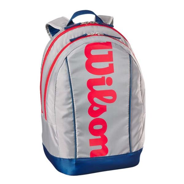 SPECカラー：グレー×レッド×ブルーサイズ：約W29×H41×D18cm素材：ポリエステル100%名称：Wilson Junior Tennis Backpack原産国：中国仕様：ツートンカラーのデザインが特徴的なバックパック。テニスの試...