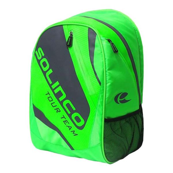 SPECカラー：ネオングリーンサイズ：約l47×30×22cm素材：ポリエステル79%、ポリウレタン21%名称：Solinco Tour Backpack原産国：中国仕様：軽量・コンパクトながら収納部分が大きく開く機能と収納力で使いやすいバ...