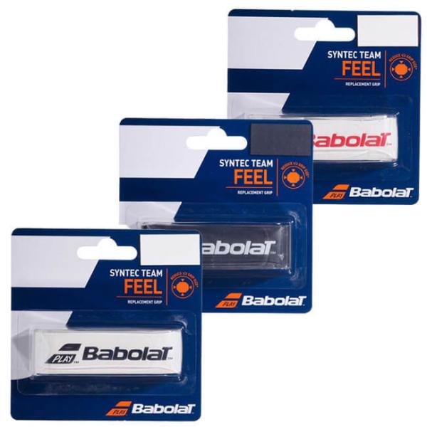 SPECカラー：ホワイト(101)、ブラック(105)、ホワイト×レッド(149)サイズ：厚さ：1.5mm／長さ：114cmウェイト：約12g数量：1本入り素材：ポリウレタン85%、ナイロン15%名称：Babolat SYNTEC TEAM...