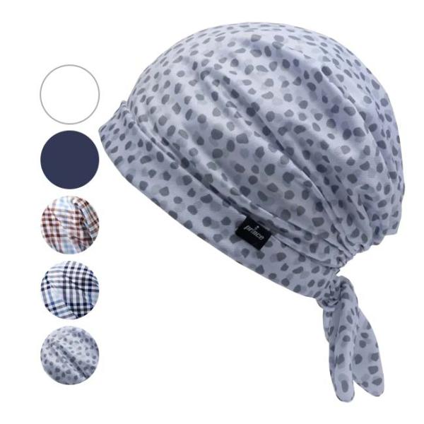 SPECカラー：ホワイト(146)、ネイビー(127)、ブラウンチェック(270)、ネイビーチェック(126)、ラベンダー(134)サイズ：フリーサイズ素材：ポリエステル100%原産国：中国仕様：紫外線から地肌や髪を守るヘアカバーキャップ。...