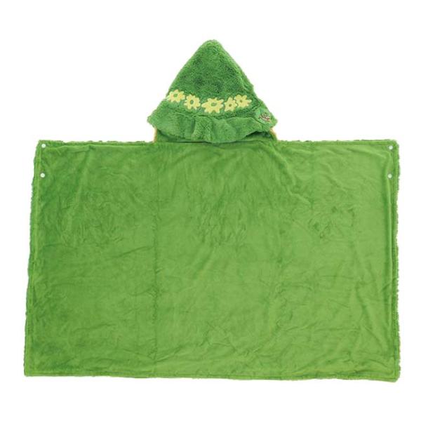 SPECカラー：スナフキンハット(グリーン)サイズ：約H70×W110cm ※フード部分含めず素材：ポリエステル100%原産国/製造国：中国仕様・特徴：リビングやオフィス、学校、アウトドアなど、冬場は何枚あっても嬉しいブランケットです。・ス...