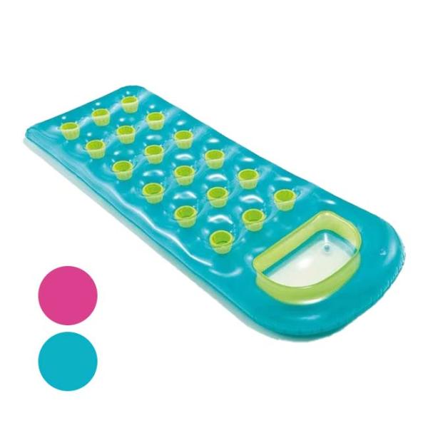 SPECカラー：ピンク、ブルーサイズ：使用時のサイズ：約71×188cm／パケージサイズ：約30×25×3cmウェイト：約1kg素材：塩化ビニル樹脂(非フタル酸系可塑剤使用)名称：INTEX 18-POCKET SUNTANNER MATS...