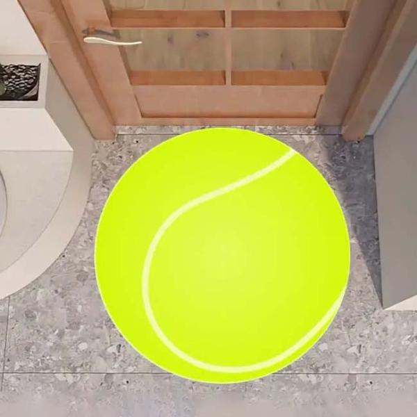 SPECカラー：ブルー×レッドサイズ：直径約80cm素材：ポリエステル100%入数：1枚製品コード：#UL222370原産国/製造国：中国仕様：テニスボールを模したラグです。玄関やリビング、ベッドルームなど、いろんな場所をテニス仕様にしよう...