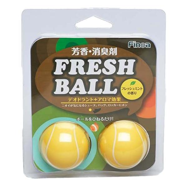 SPECカラー：イエロー×ホワイト(テニス)サイズ：1個あたりのサイズ：約3.5×3.5×3.5cm／パッケージサイズ：約13.5×11×5cm素材：ABS樹脂、ポリプロピレン、紙、香料(精油)入数：2個入り香りの種類：フレッシュミント香り...