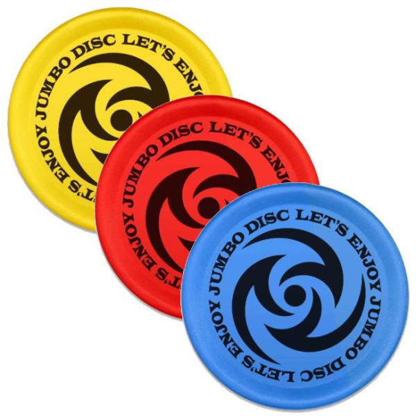 SPECカラー：イエロー、レッド、ブルーサイズ：本体：約φ40×H2cm／台紙込み：約W40×D2.5×H42cmウェイト：本体：約110g／台紙込み：約135g素材：EPE、PVC原産国：中国仕様：直径40cmジャンボサイズのフライングデ...