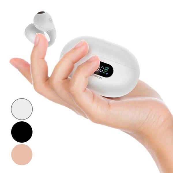 SPECカラー：ホワイト、ブラック、ベージュサイズ：片耳：約W3×D1.5×H3cm／専用ケース：約W7.5×D3×H5cm／パッケージサイズ：14.5×9×3.5cmウェイト：片耳：約5g／専用ケース：約32g素材：ABS、TPE、PVC...