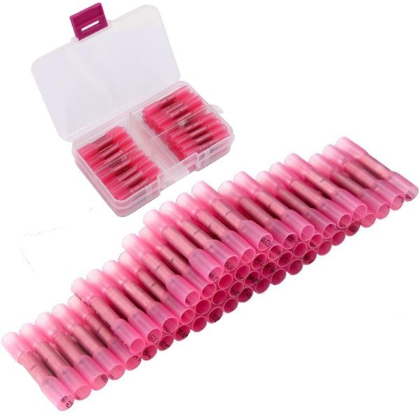 CESFONJER 50個 防水形圧着スリーブ、 熱収縮チューブ 防水 絶縁圧着端子、22-16 AWG、 主に使用される 電工系、家電系、船、車、