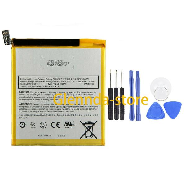 対応機種：Amazon ST18 ST18C 58-000177用 交換内蔵 バッテリー 電池パック 携帯 スマートフォン対応容量： 2980mAh(11.03wh)電圧：3.7V※※ 動作確認してから発送するのでご安心ください。発送方法：...
