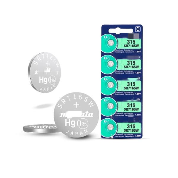 新品 SONY ソニー 315 SR716SW 1.55V 互換品  時計用無酸化銀ボタン電池  コイン形電池 1.55V 5個入サイズ：7.9×1.6mm電圧：1.55V  キッチン家電、生活家電、理美容家電、照明家電、電卓やゲーム機、時...