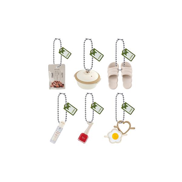 3COINS ミニチュアチャームメーカー：バンダイ新古品・未使用品ラインナップ1.しっかり絡めたチョコレートアーモンドポップコーン2.ビストロヌードル3.もこもこEVAスリッパ4.食器洗剤ボトル5.ケアネイルポリッシュ6.シリコンリングガチ...