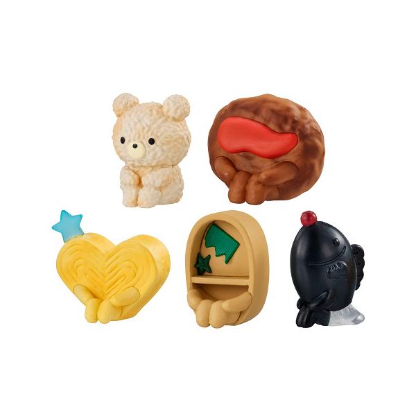 まちぼうけ お弁当の場合 その4メーカー：バンダイ新古品・未使用品ラインナップ1.おにぎりくま2.ハンバーグ3.お弁当の醤油4.ハートの卵焼き5.空のお弁当箱ガチャガチャの特性上、冊子折れ及びシワや塗装ムラや傷がある場合が御座います。